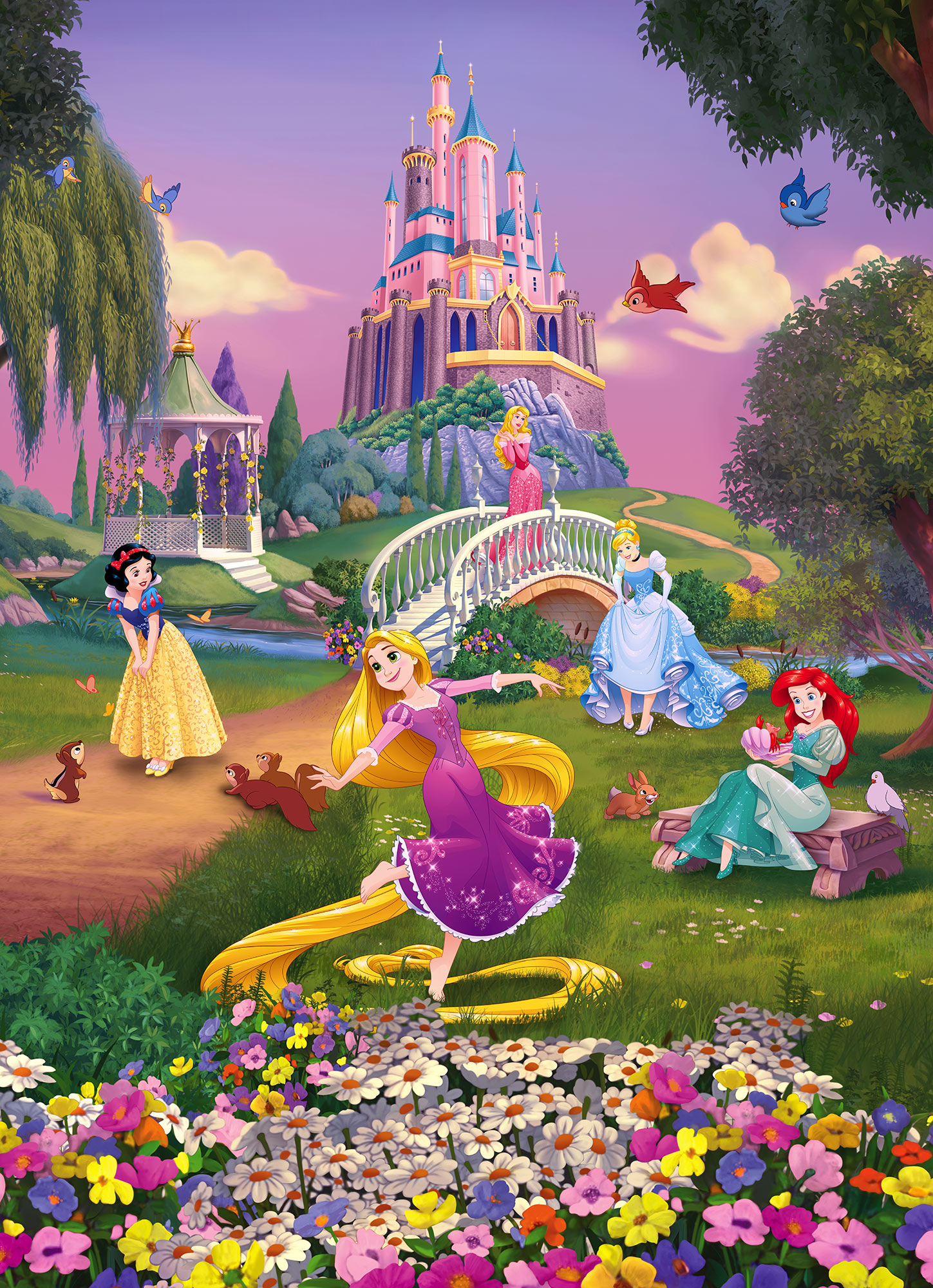 Disney Princess Sunset - Girls Room Princess Mural | Photomural.com