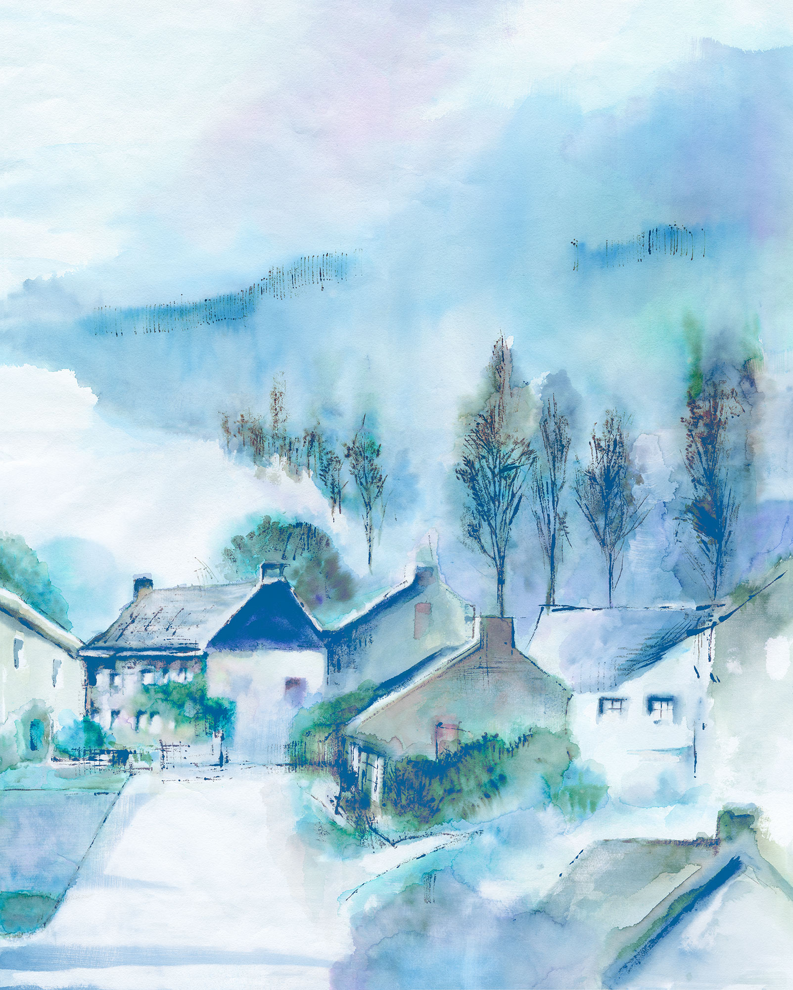 Hamlet - Idyllic Village Mural | Photomural.com