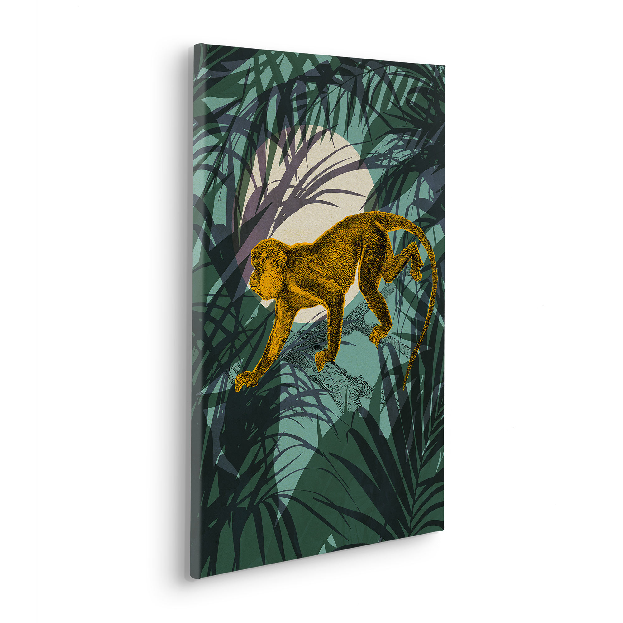 Sneaky Monkey - Tropical Canvas Decor | Photomural.com