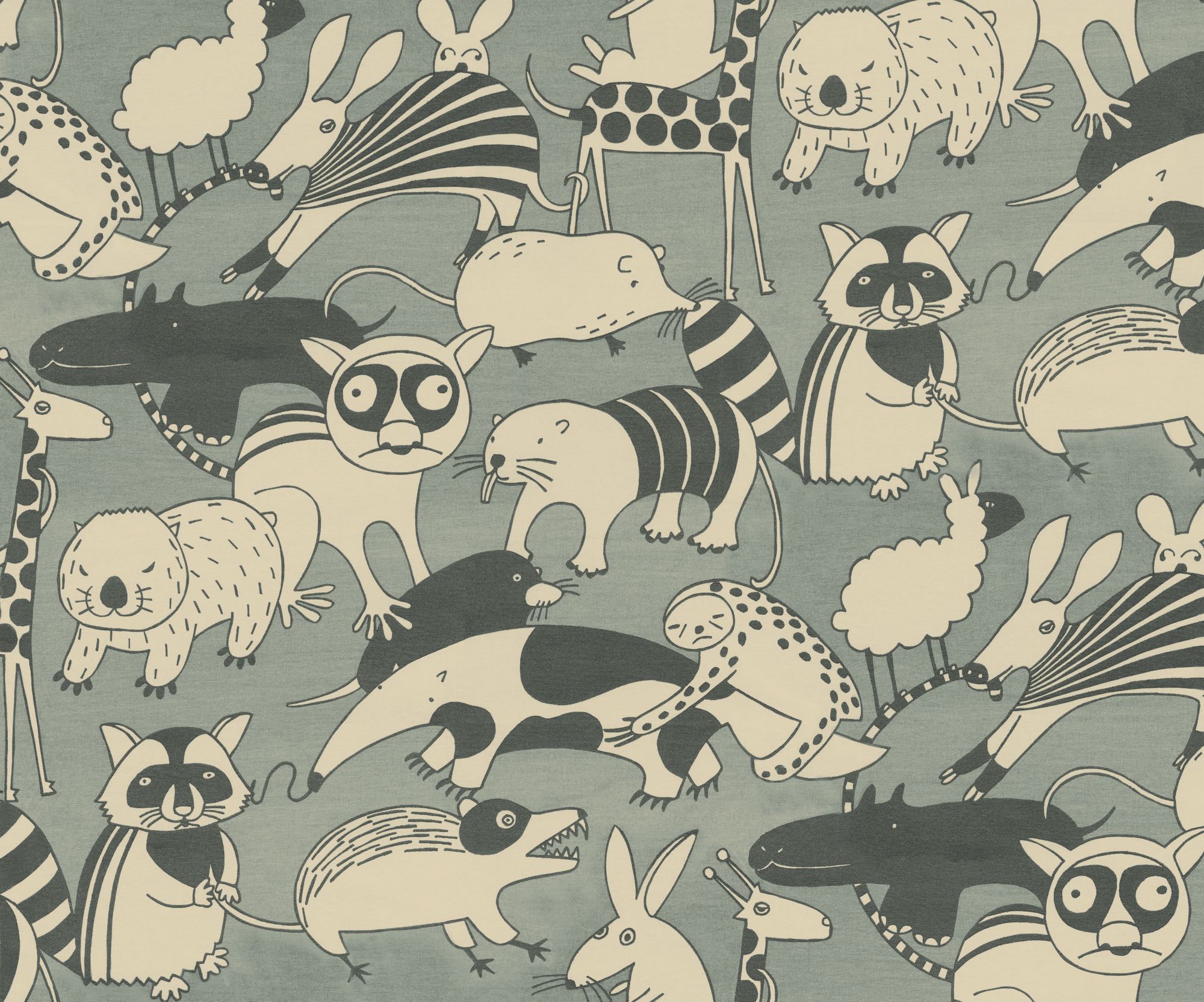 Wobble Zoo - Kids Animal Wallpaper | Photomural.com