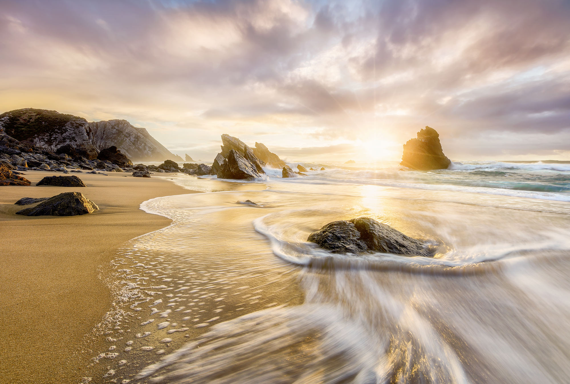 Rising Sun - Sunrise Beach Mural | Photomural.com