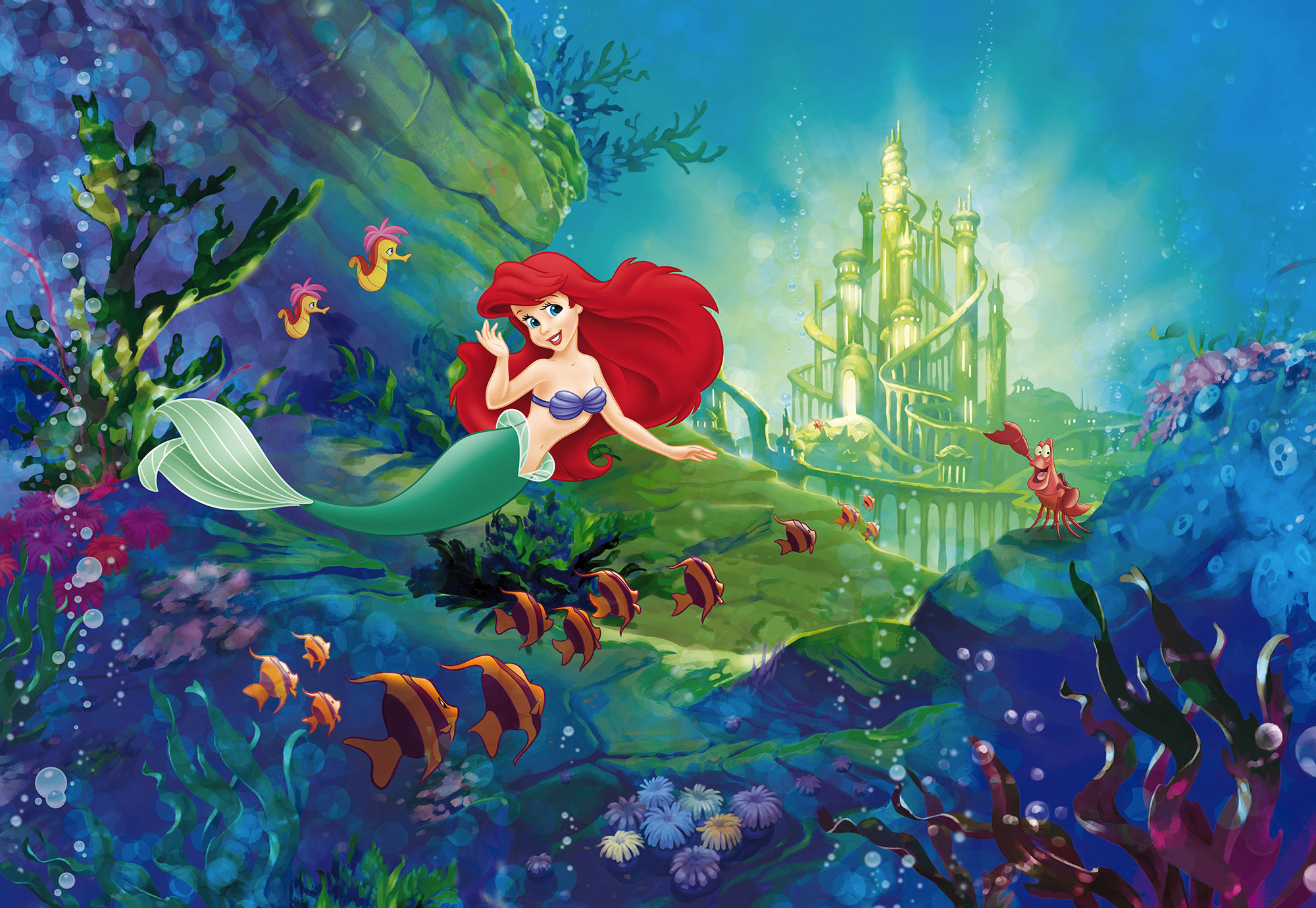 Ariel' s Castle - Kids Room Mermaid Decor | Photomural.com