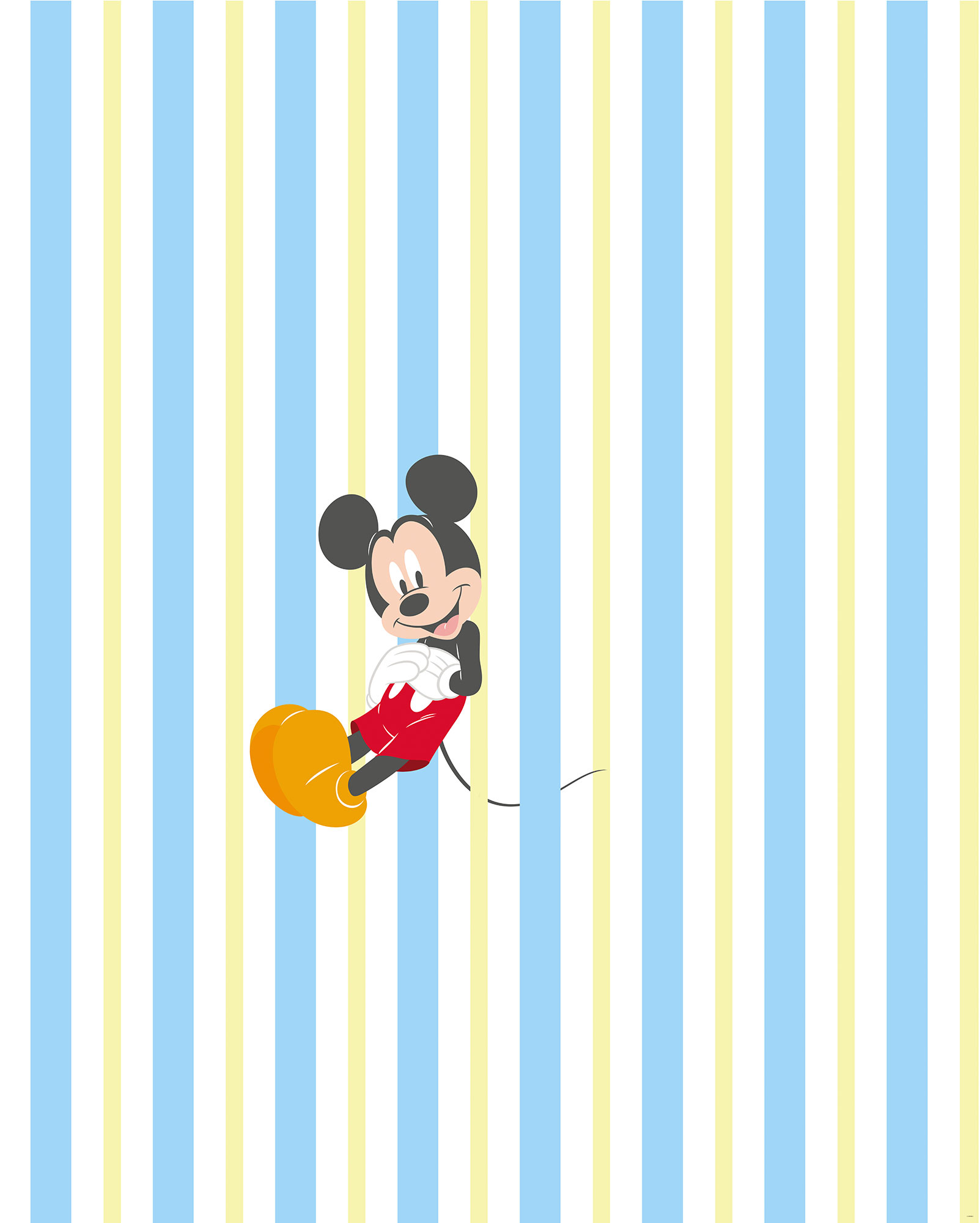 Mickey Relax - Mickey Mouse Stripes Wall | Photomural.com