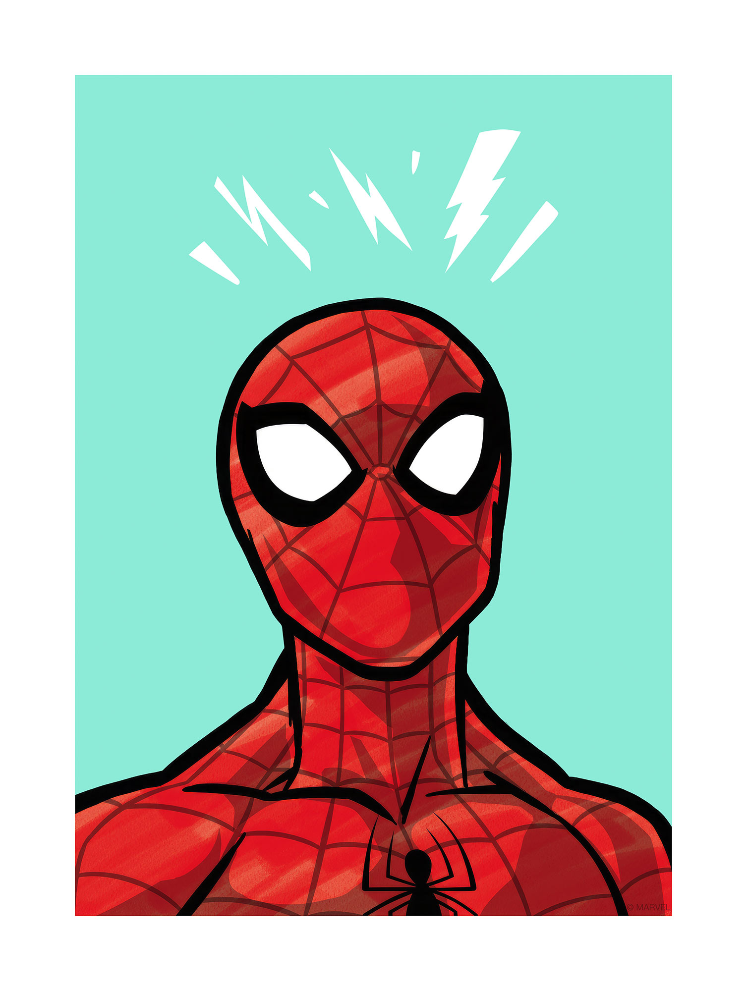 Art print "Spider-Man Danger Ahead 30x40cm" with / without frame by ...
