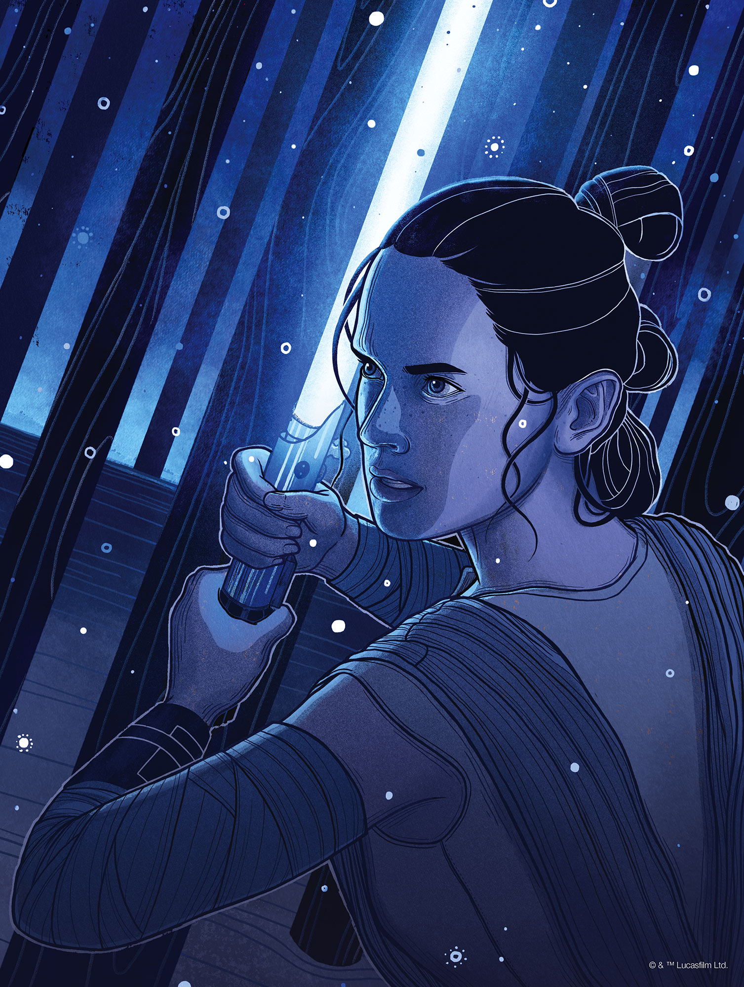 Art print "Star Wars - Jedimaster Rey 30x40cm" with / without frame by ...