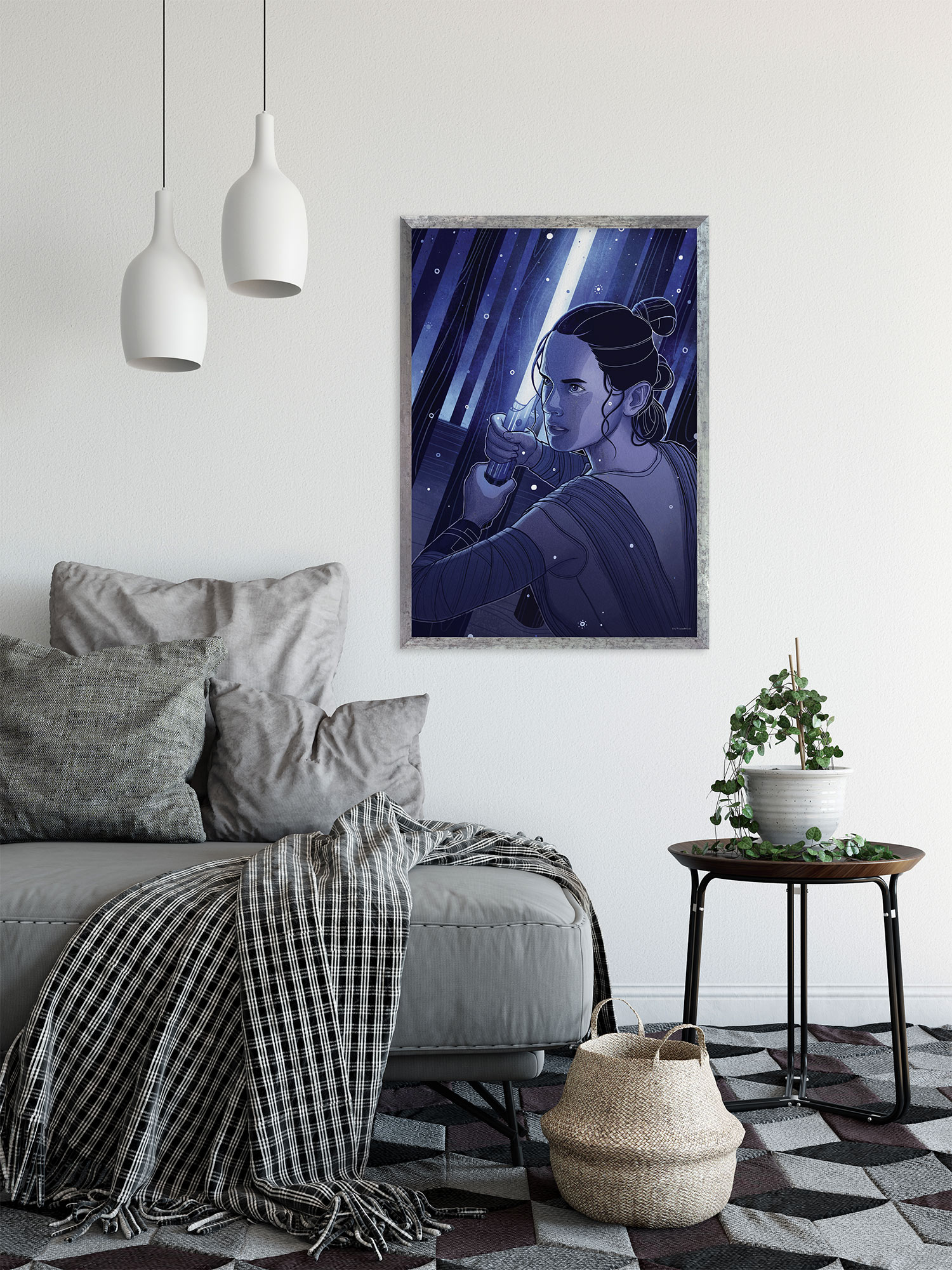 Art print "Star Wars - Jedimaster Rey 30x40cm" with / without frame by ...