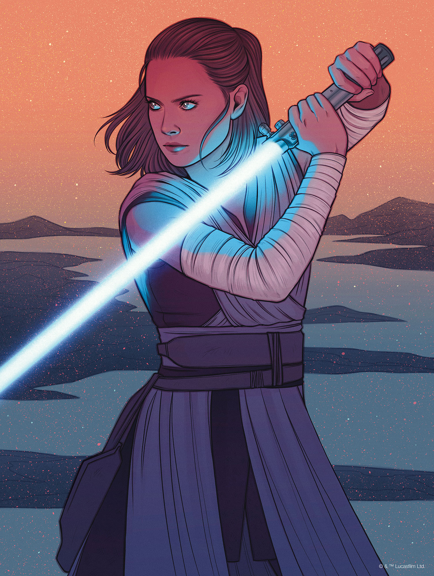 Art print "Star Wars - Rey Skywalker 30x40cm" with / without frame by ...